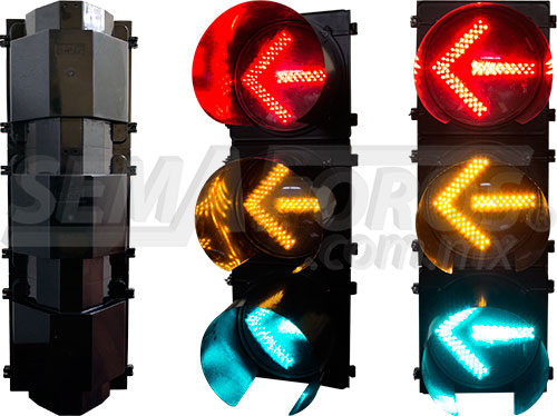 Semáforo led 30 cm Flechas - SEMAFOROS.COM.MX